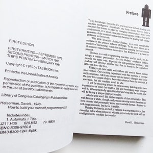 1979 First Edition, How to Build Your Own Self-programming Robot by David Heiserman / First ...
