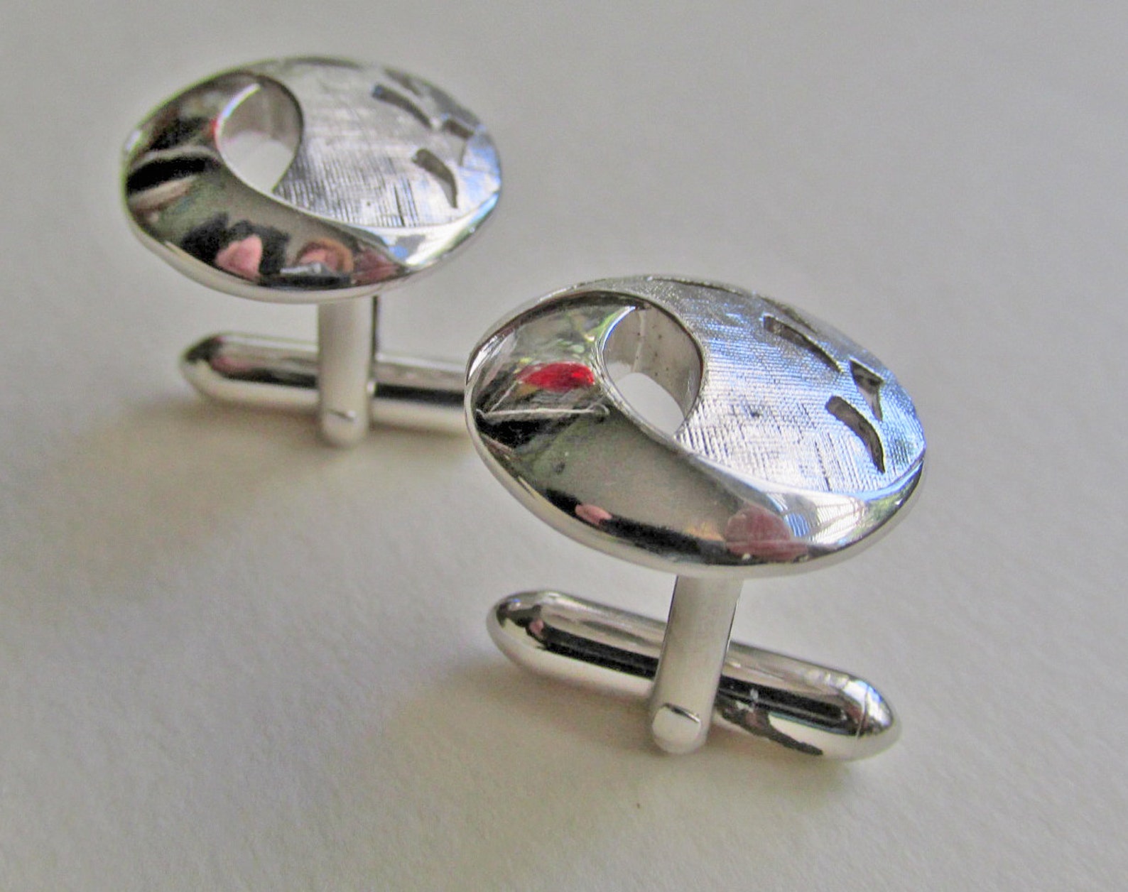 1950-60s Atomic Era SWANK Chrome Cufflinks With Texture and - Etsy