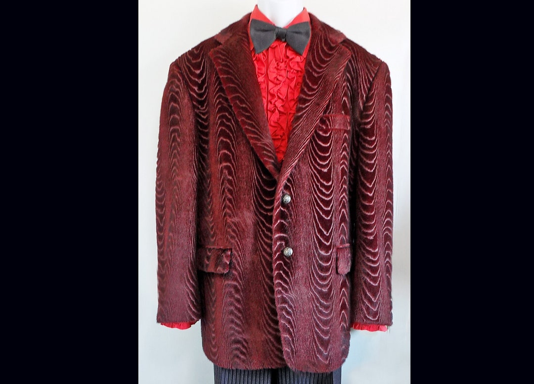 Vintage Hand-tailored Italian Wool Moire Patterned Jacket / Tux Jacket ...