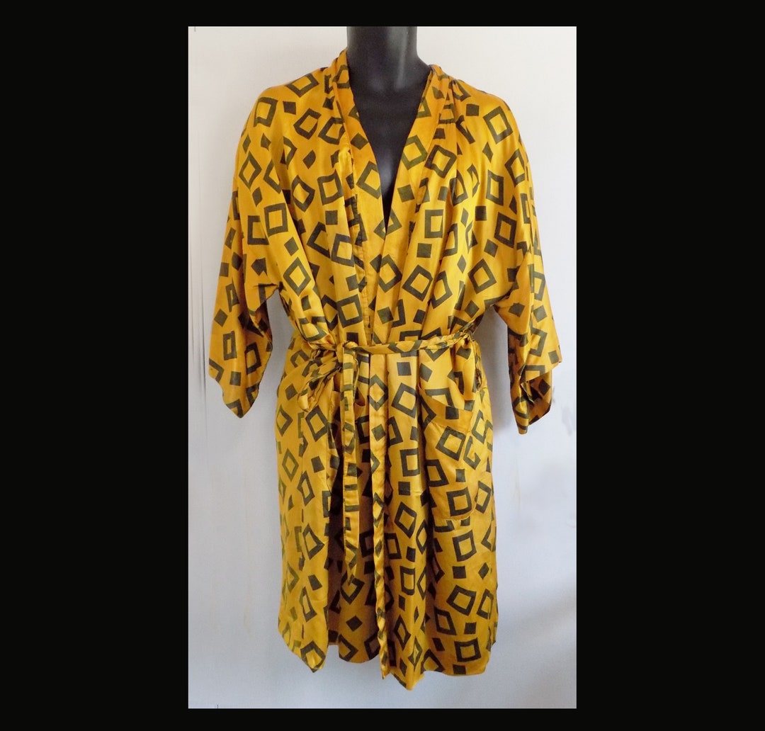 Vintage Gold and Black Satin Man's Robe for Stage, TV, Film, Makes a ...