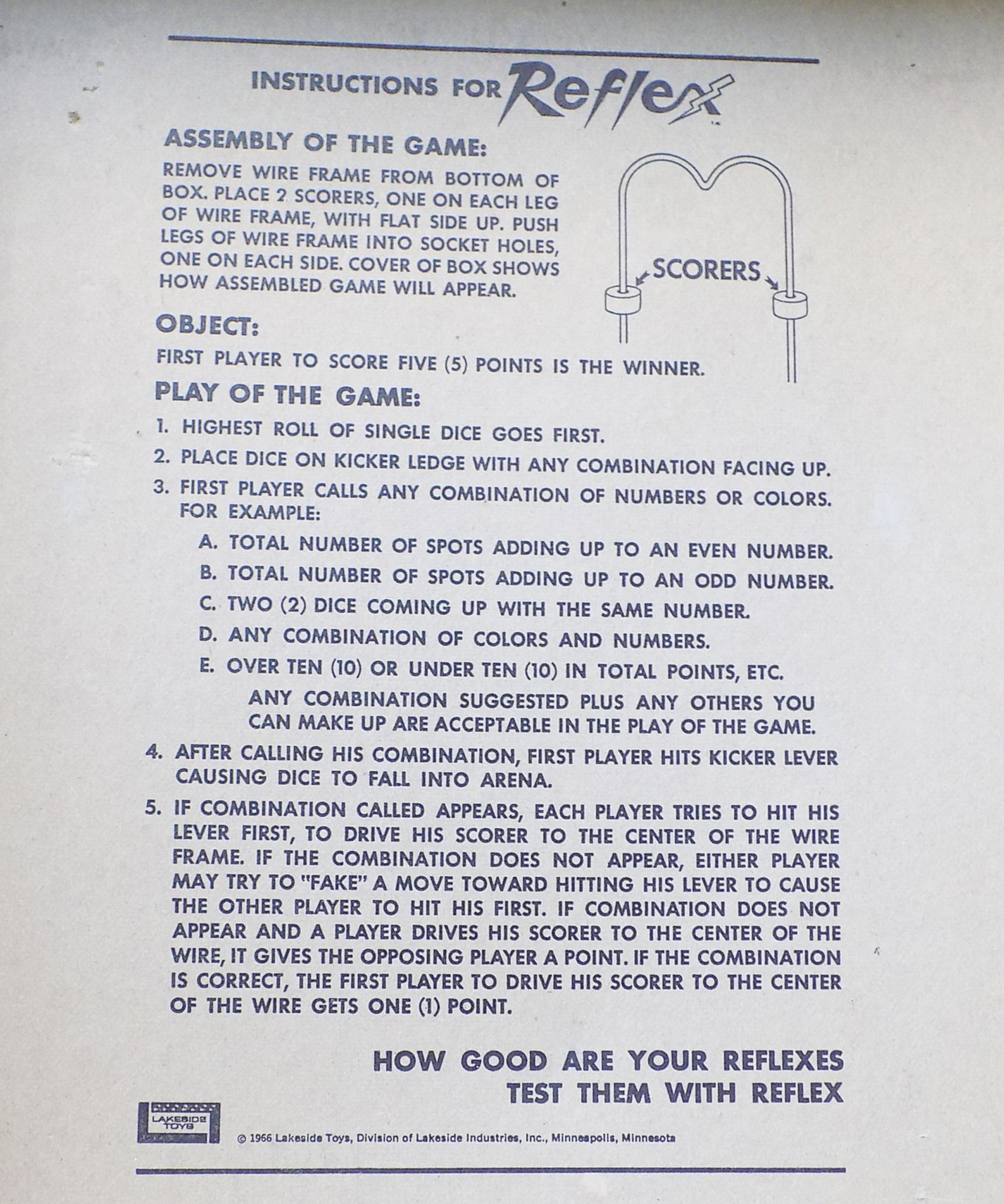 1966 REFLEX Game / 1960s / Physical Reaction / Incomplete Game - Etsy