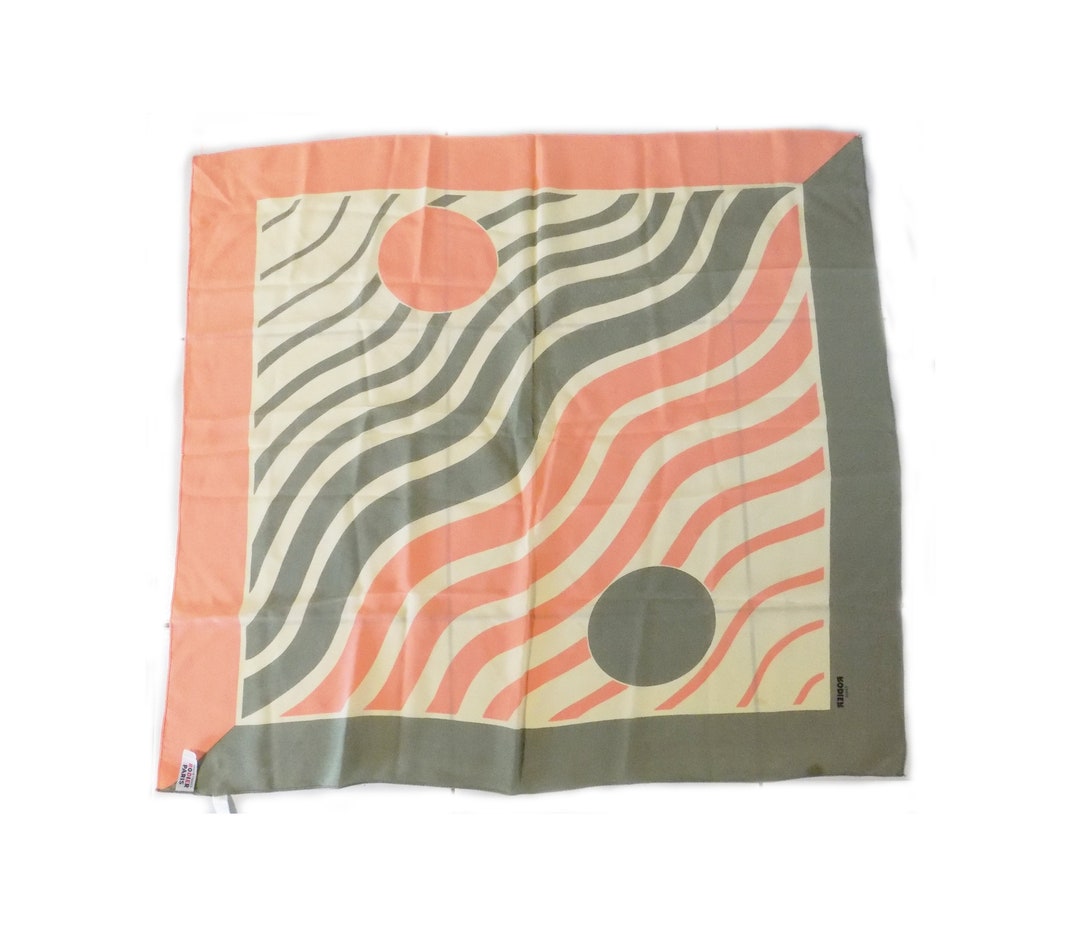 1960s MOD Silk Designer Scarf by RODIER, Made in France, Geometric ...