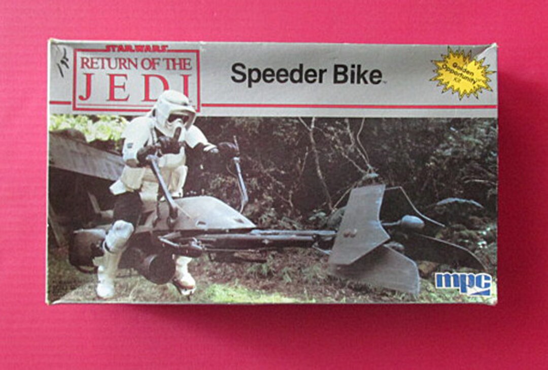 1983 Star Wars Speeder Bike Kit, Model, MPC, Lucasfilm, Golden ...