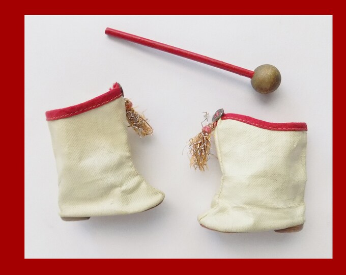 1950s Majorette Boots and Baton for Doll / No Box / Real Leather Soles ...