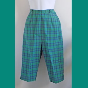 1950s-60s Green and Blue Plaid Pedal-pushers / Clam Diggers / MCM ...