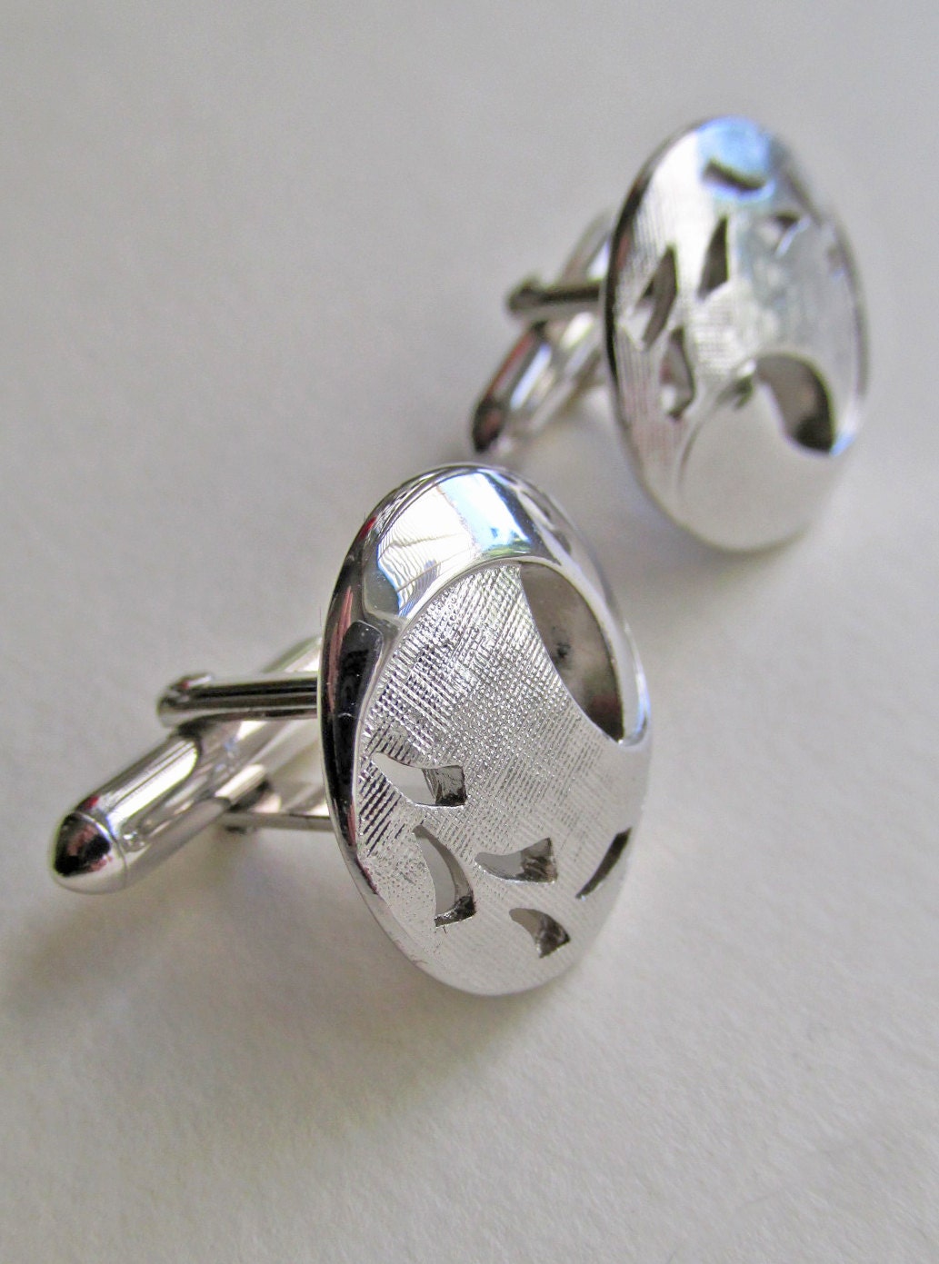 1950-60s Atomic Era SWANK Chrome Cufflinks With Texture and - Etsy