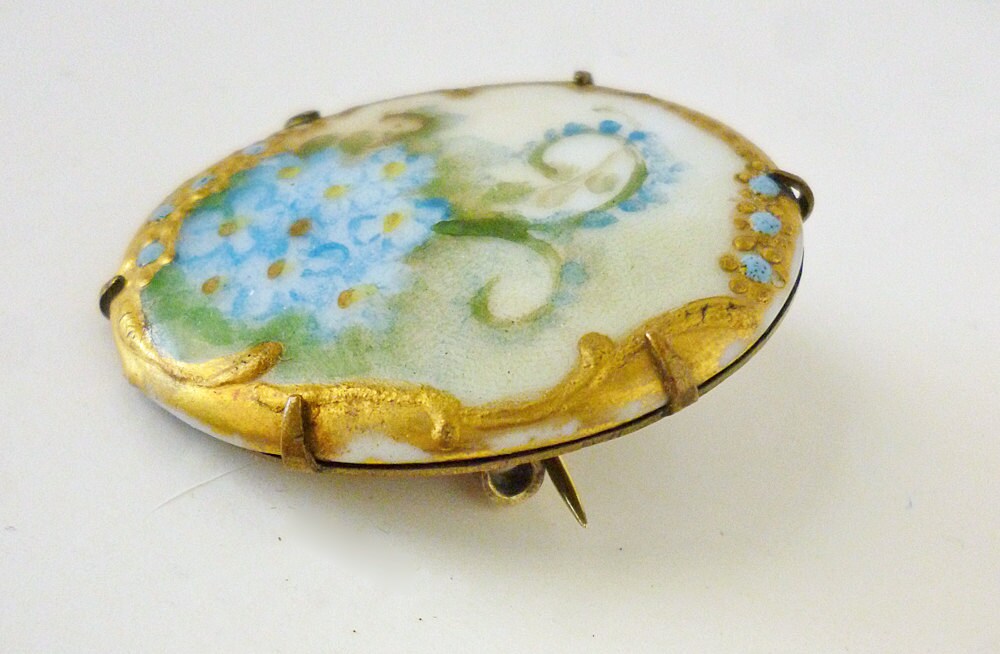 Antique Forget Me Nots Hand Painted Miniature on Porcelain - Etsy