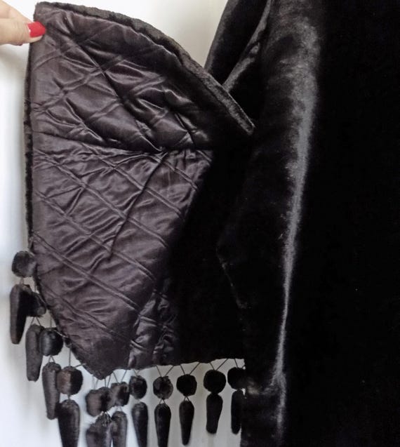 RARE 1900's Gilded Age dark Brown velvet quilted Oper… - Gem