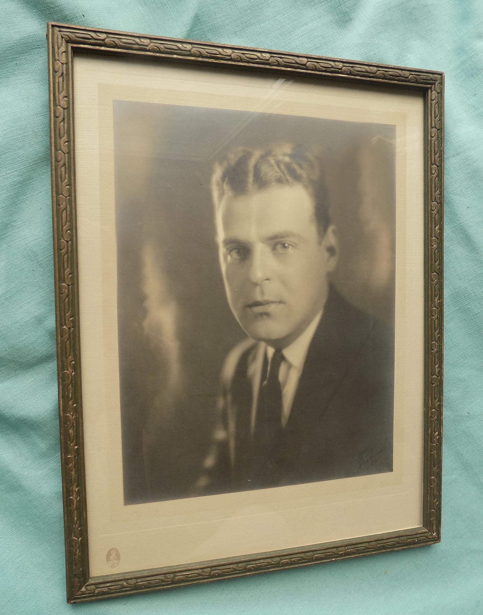 1923 Silver Print portrait / wood frame / Bachrach Photo | Etsy