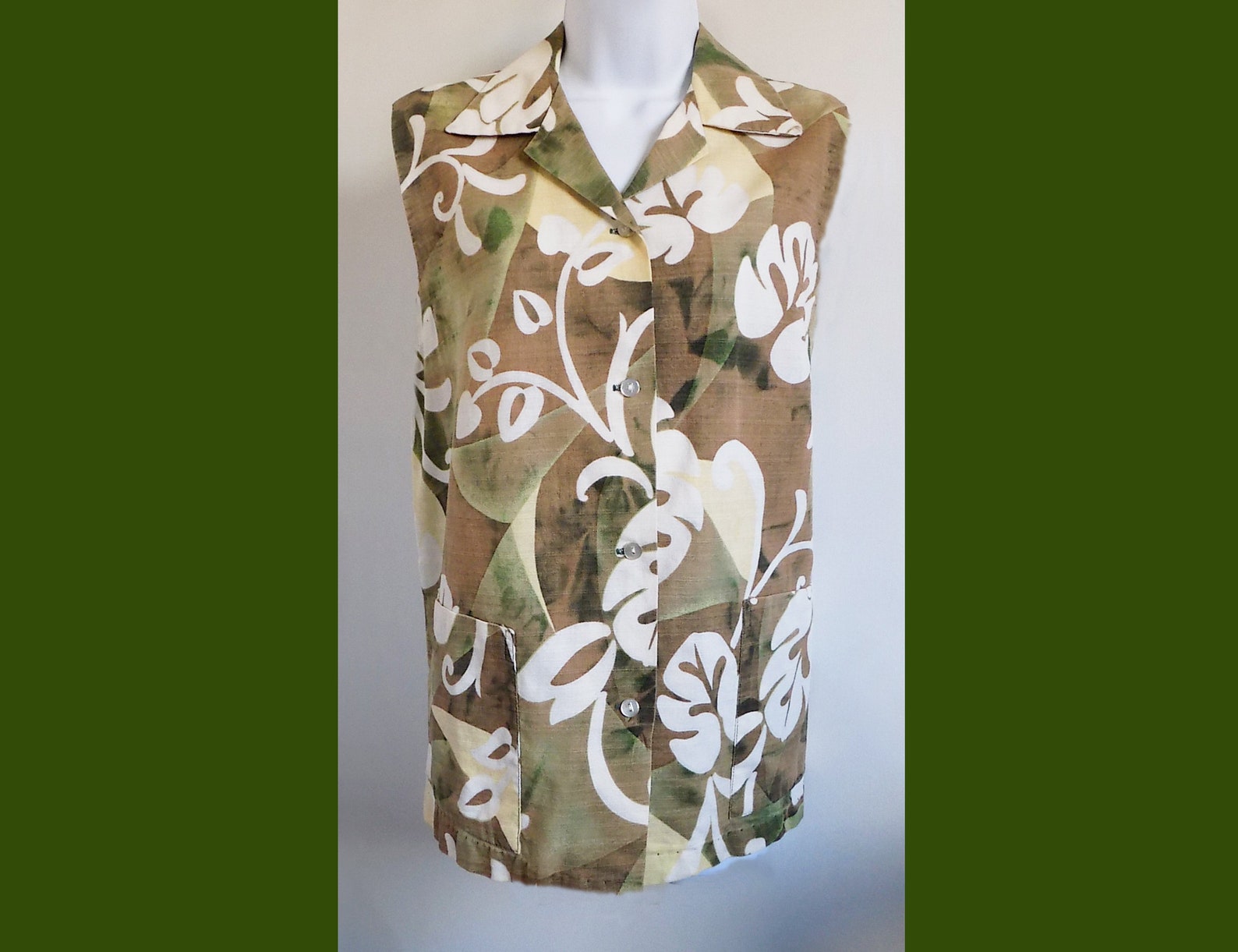 1960s 70s Bark Cloth Sleeveless Blouse by Richard Douglas - Etsy