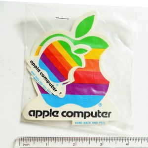 1977-1990 Apple Computer Rainbow Logo Stickers (4" X4") and Cloth Badge ...