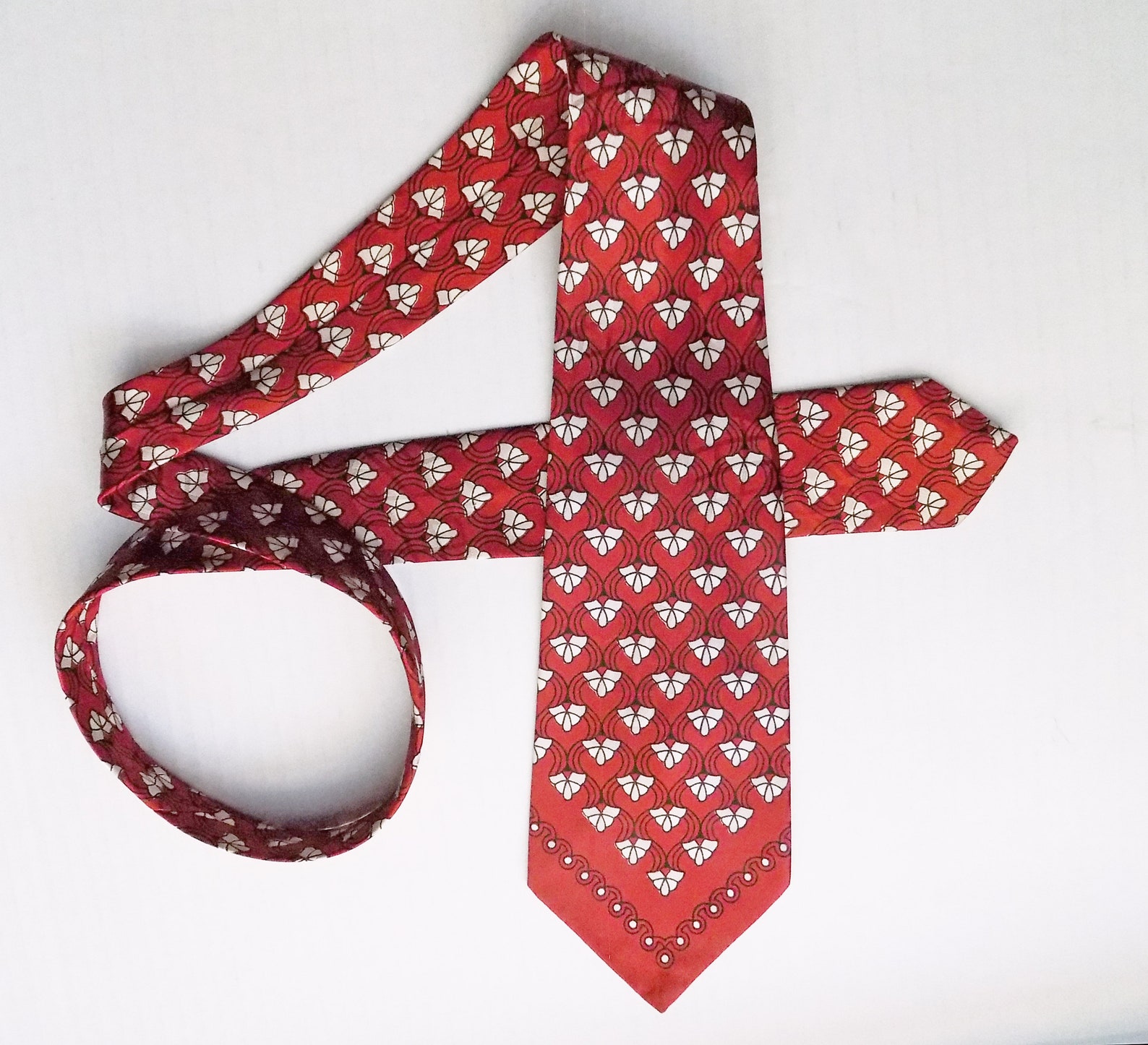 1940s Art Deco Wide Satin Necktie / Persian Border / Swing / - Etsy