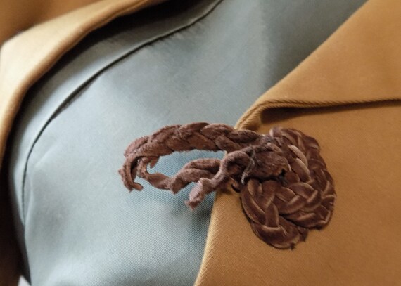 Vintage gabardine Mariachi jacket, bone toggles, sue… - Gem