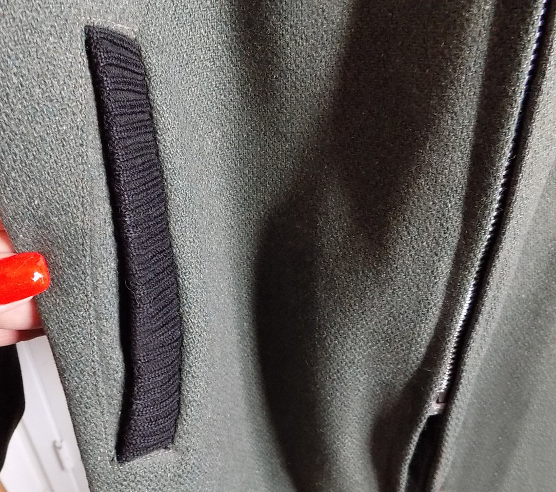 1950s CLICKER Car Club Coat by LAKELAND, Great Condition, Olive Green ...