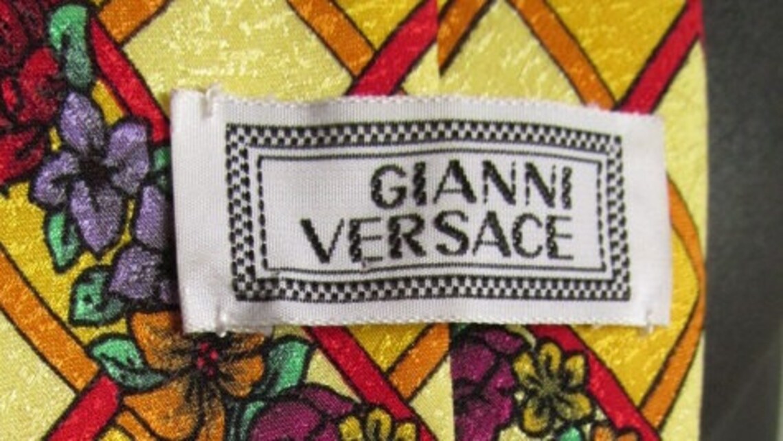 Gianni Versace Couture/made in Spain/ Floral on Lattice /silk - Etsy