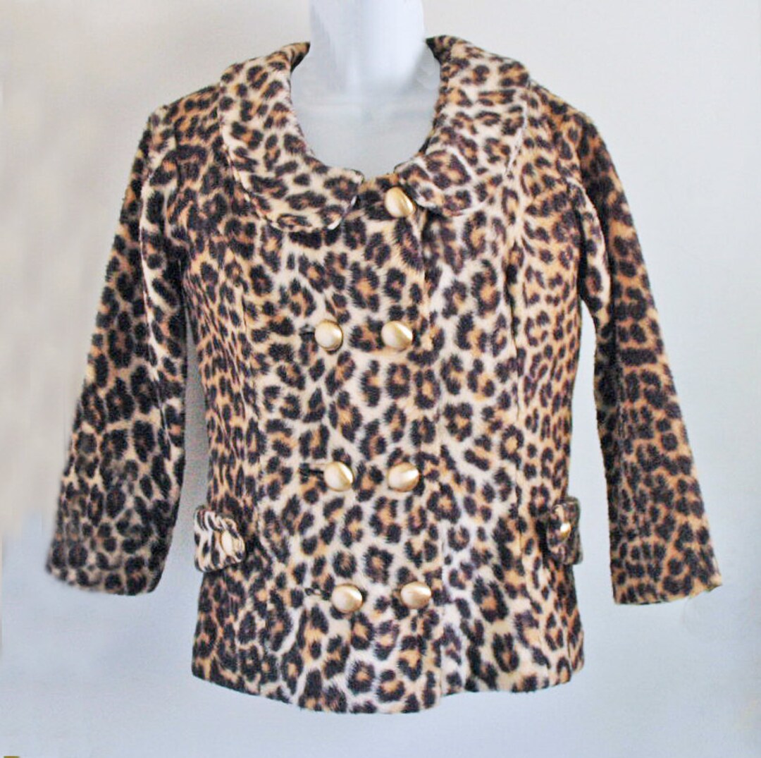 1960s Bombshell MOD Hand Made Fake Leopard Fur Jacket and Matching Vest ...