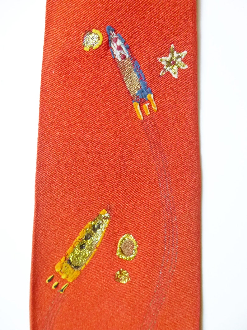 REDUCED 1940s-50s Space Age Steampunk Hand Painted Rocket | Etsy