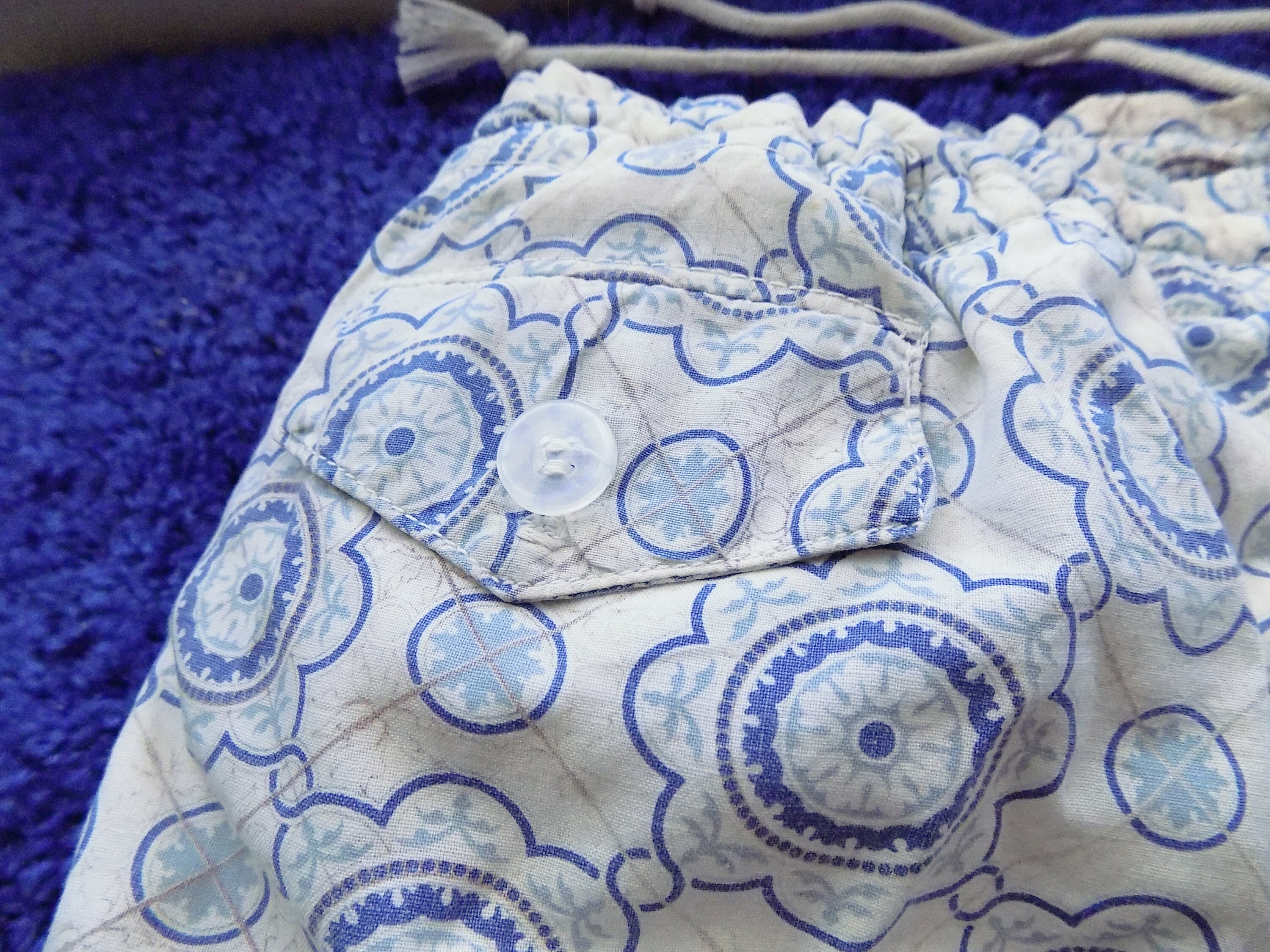 1950s-60s BVD Cotton Lined Swimming Trunks / Blue and White / Tile ...