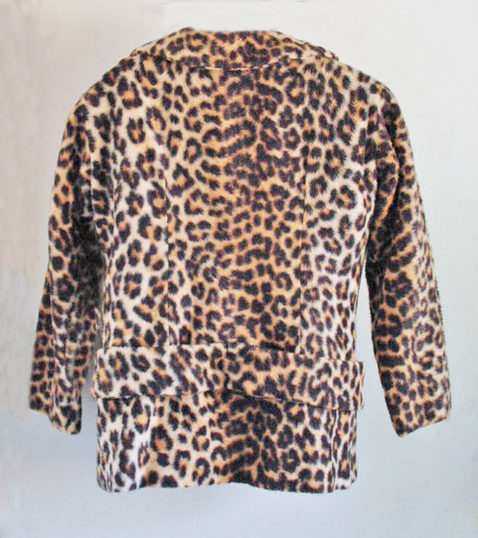 1960s Bombshell MOD Hand Made Fake Leopard Fur Jacket and Matching Vest ...