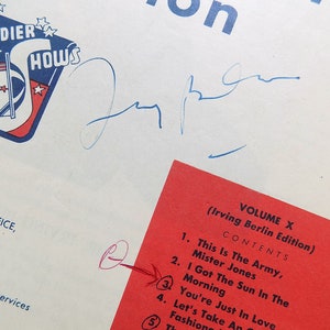 1960s Irving Berlin Autograph on an Army Hit Kit for Soldier Shows ...