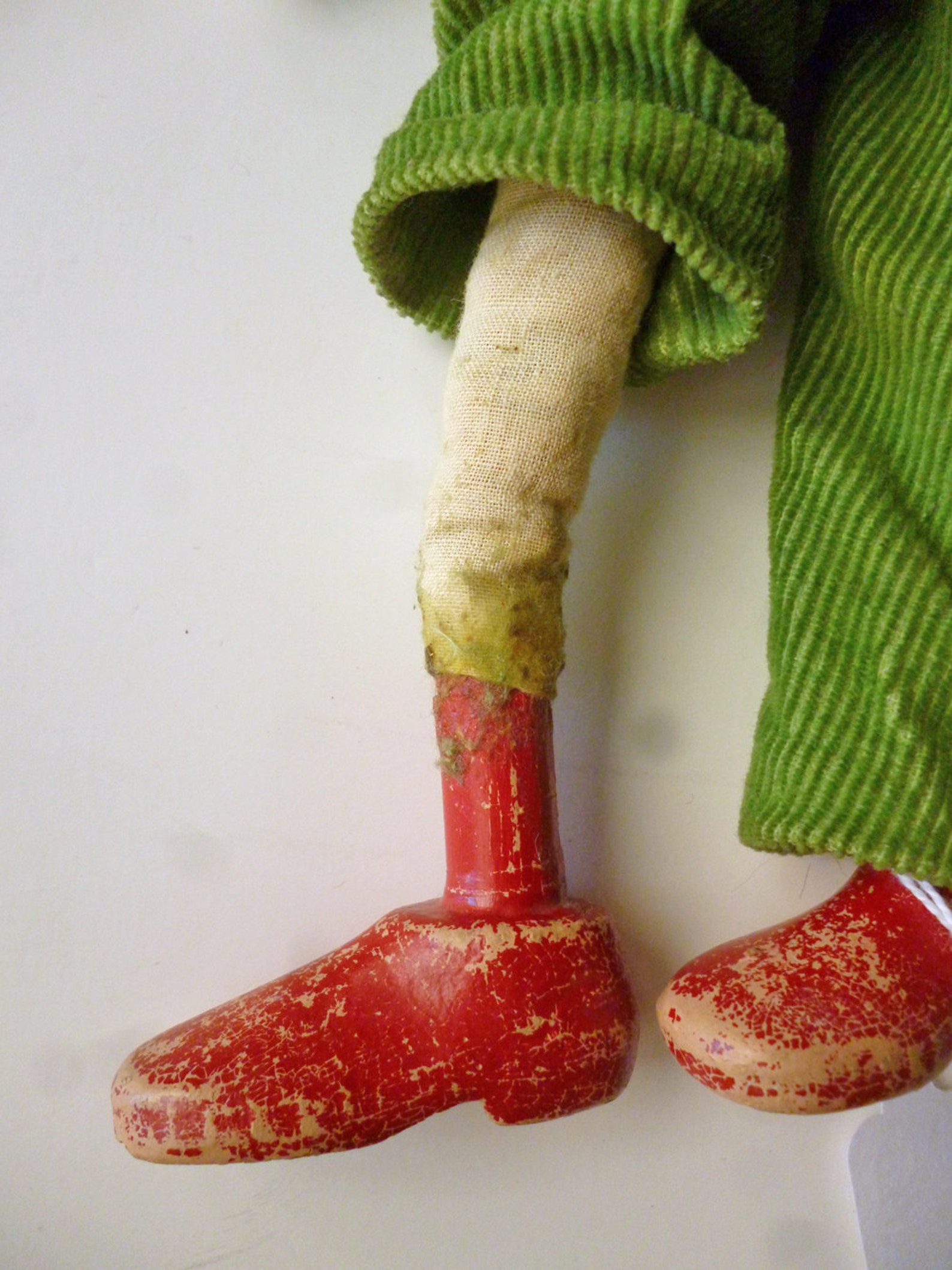 1940s-50's Pinochio Hand Made Vintage Cloth, Felt, and Composite Doll ...