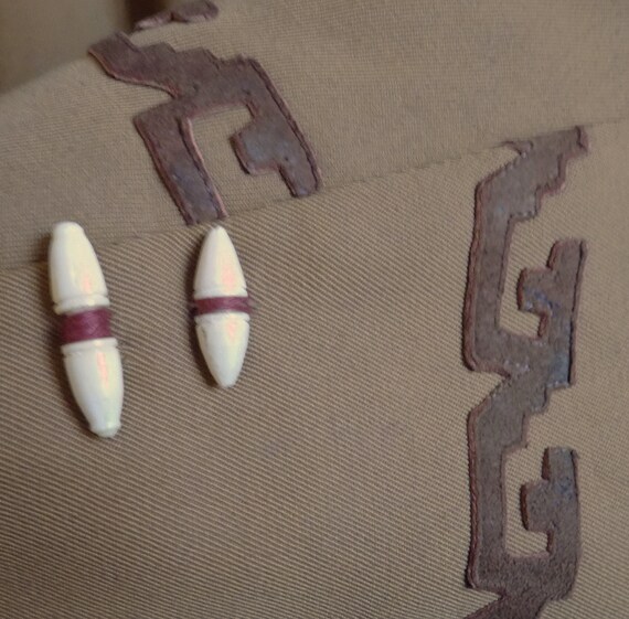 Vintage gabardine Mariachi jacket, bone toggles, sue… - Gem