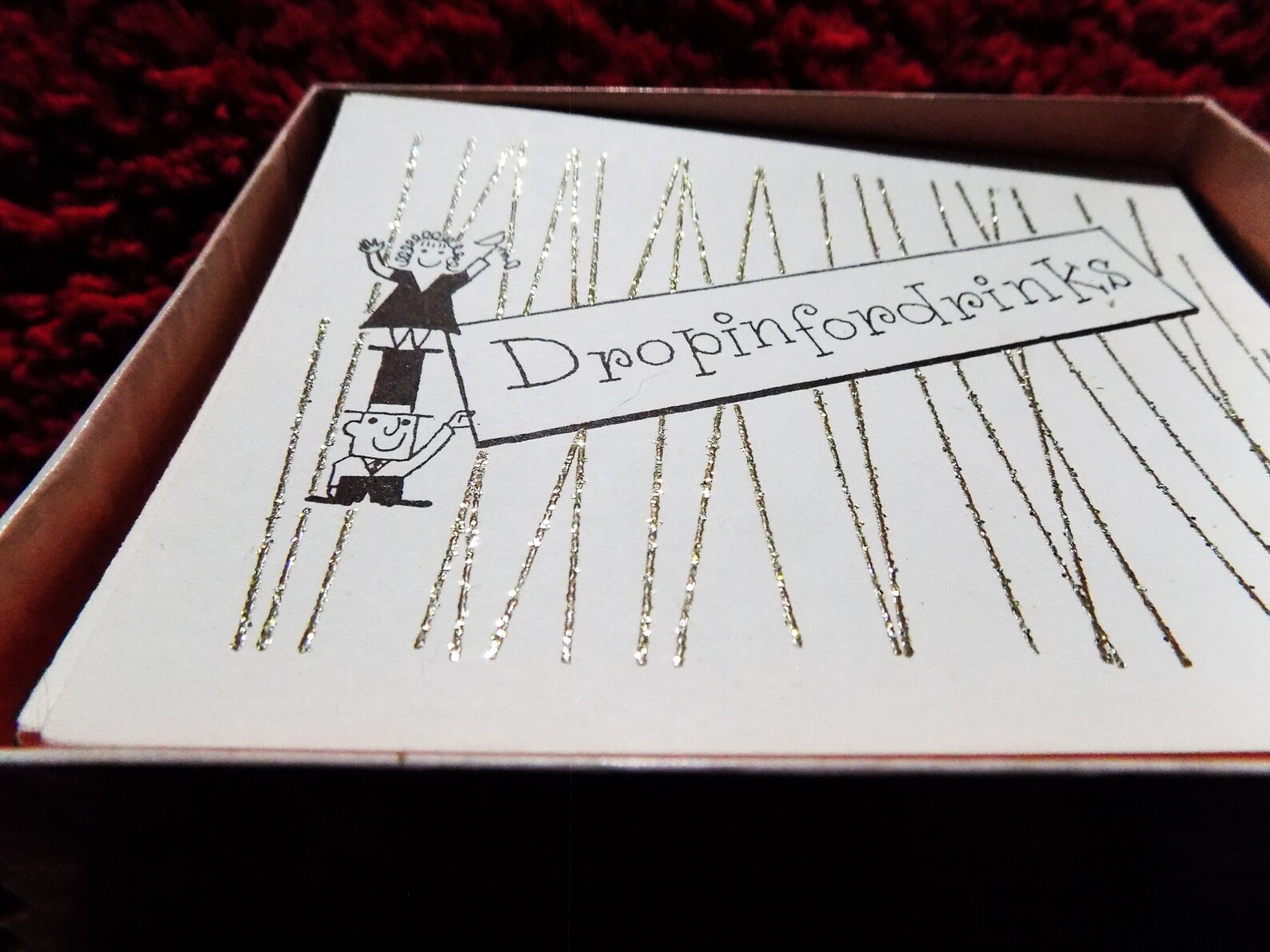 1950s Atomic Party Invites With Gold Glitter "dropinfordrinks" by ...