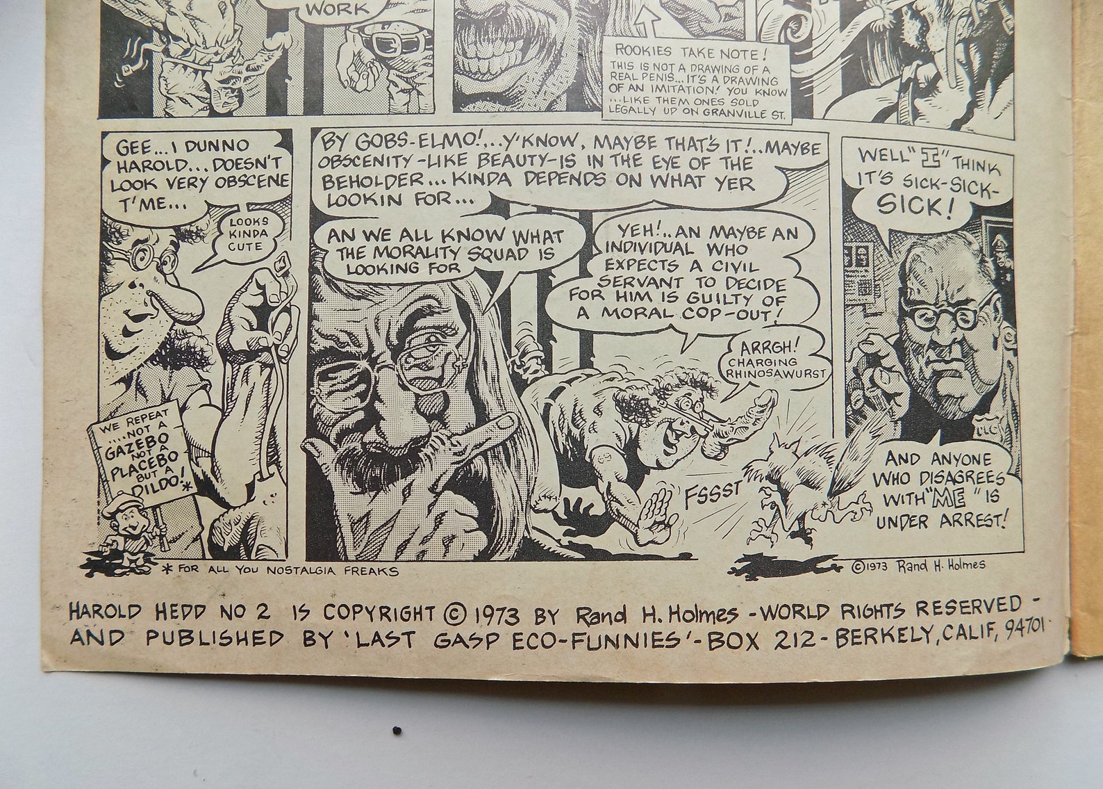 1973 HAROLD HEAD Comic Book by Rand H. Holmes / Last Gap Eco-funnies ...