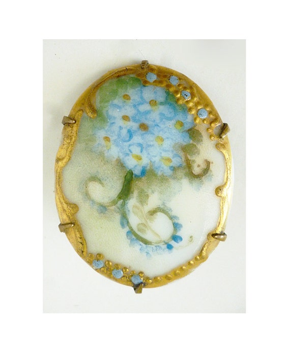 Antique Forget Me Nots Hand Painted Miniature on Porcelain - Etsy