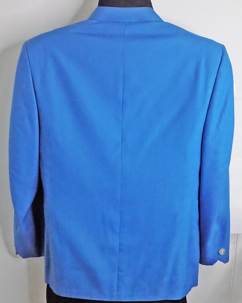 1950s Bright Blue Thin Lapel Dinner Jacket / Suit Jacket / Blazer ...