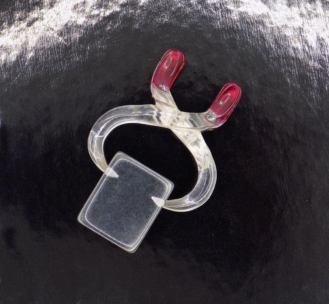 1940s-60s Novelty Lucite Brooch, Ice Tongs and Block of Ice, Red Grips ...
