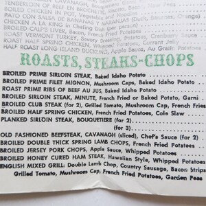 Original 1959 Menu From Cavanagh's Restaurant, West 23rd St, NYC, Cover ...