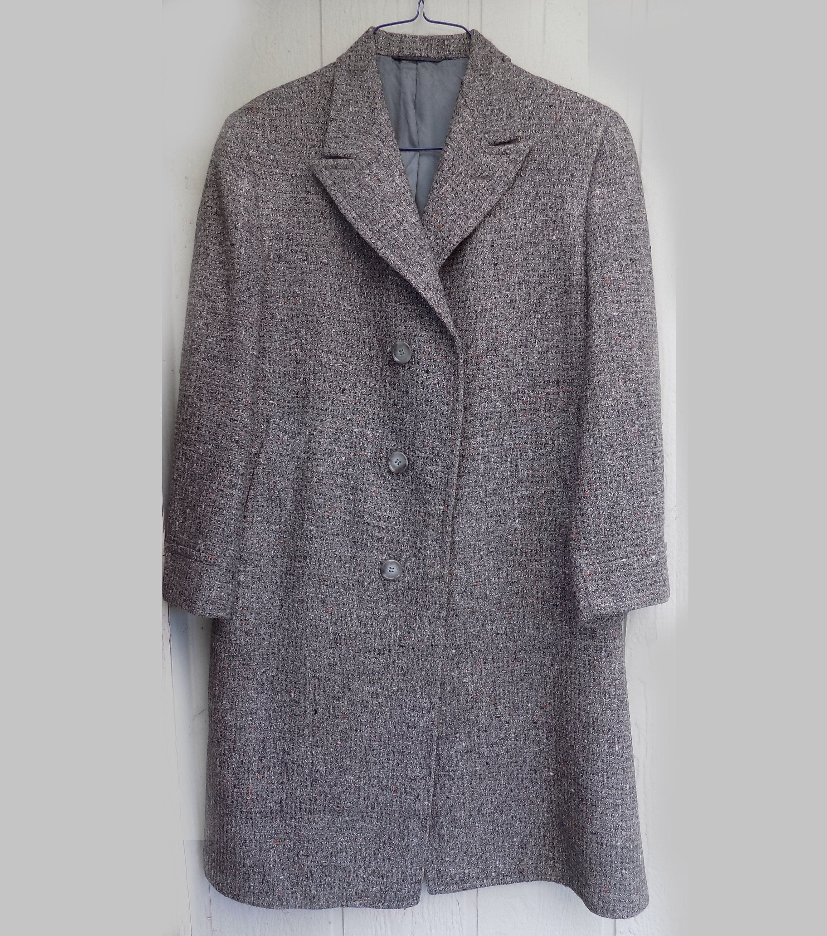 1955 Atomic Man's Grey Nubby Wool Tweed Full-length - Etsy