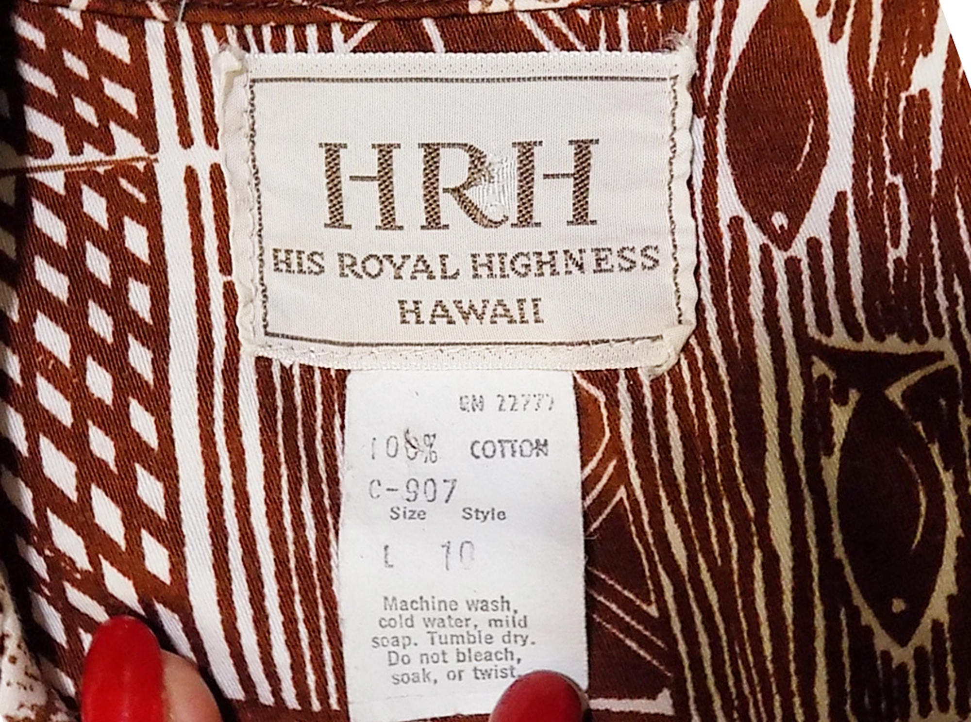 1970s Rare Label HRH His Royal Highness Cotton Hawaiian Shirt | Etsy