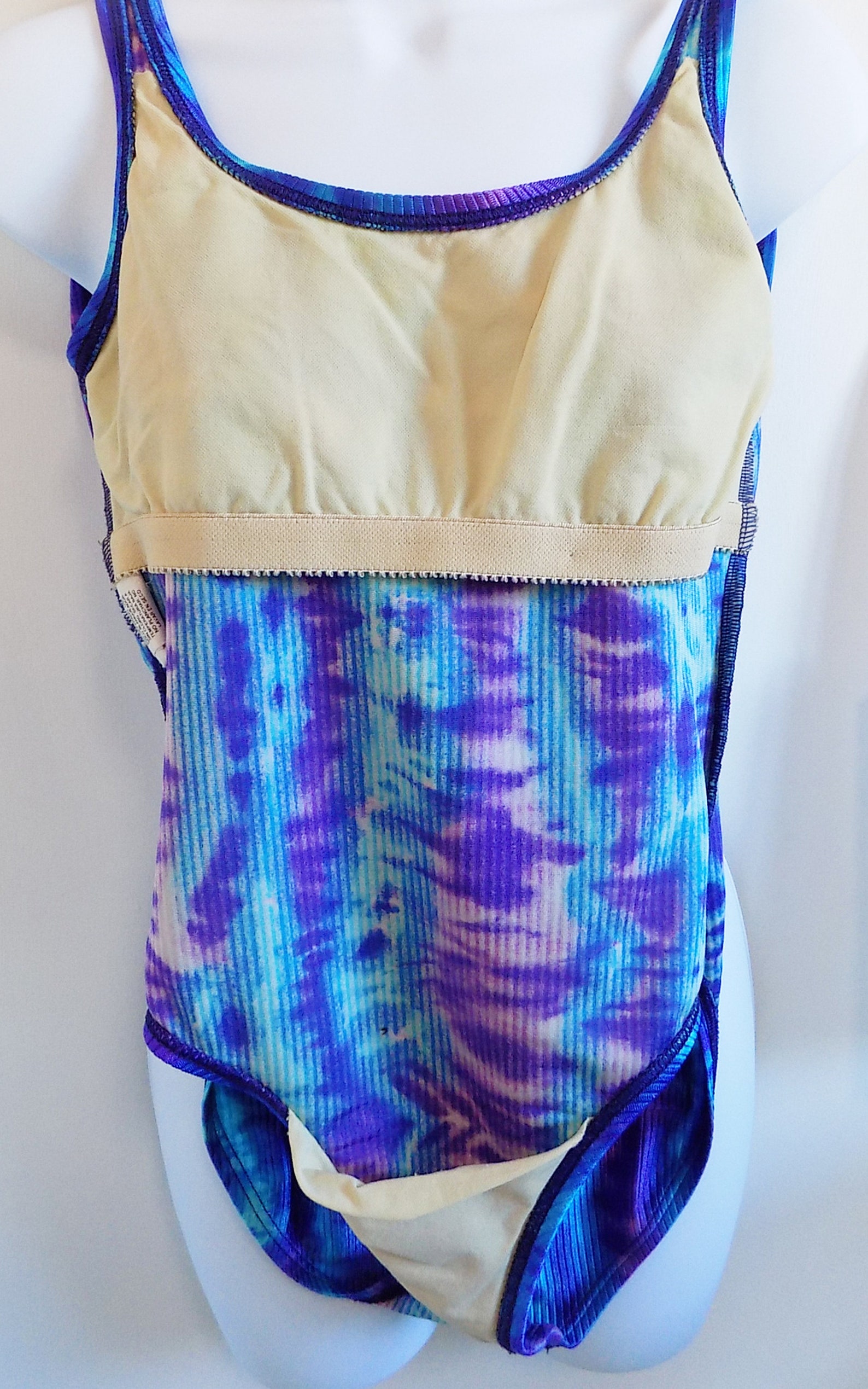 1980s Catalina Swim Suit With Low Cut Back / Medium / Blue, Purple ...