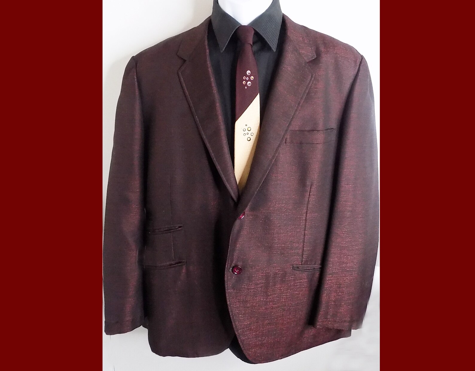 1950s-60s Sparkly Red Dinner Jacket / Sports Coat / Red Carpet ...