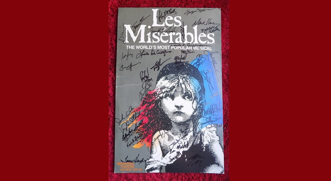 1990 Les Miserables Signed Lobby Poster Card 22 X 14 , Original Cast ...