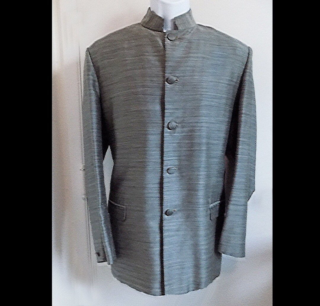 1960s Grey Silk Nehru Jacket Made in Saigon Fully Lined - Etsy