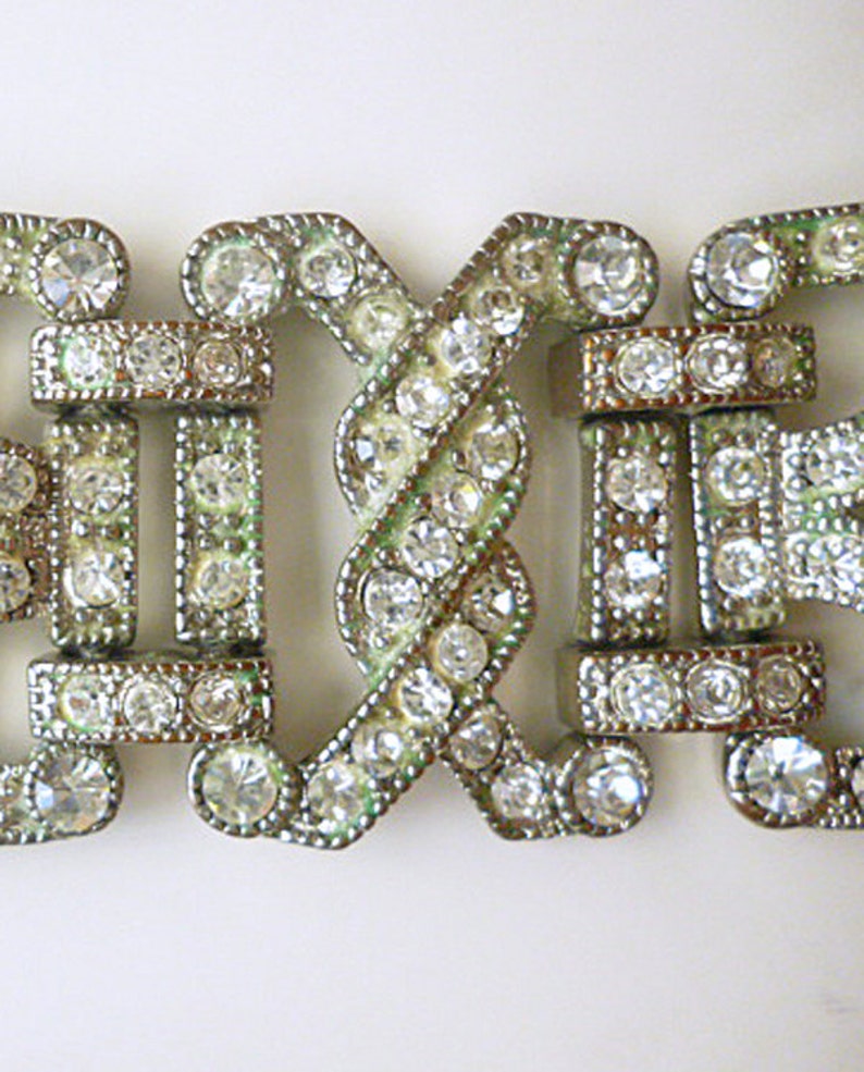 Heavy Art Deco Rhinestone Bracelet - Etsy