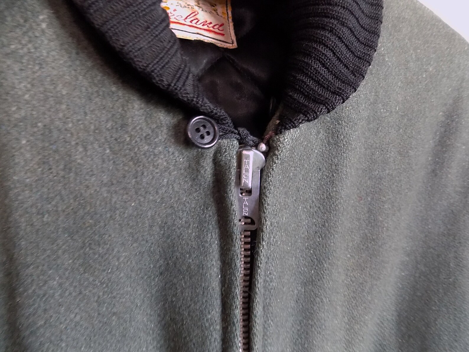 1950s CLICKER Car Club Coat by LAKELAND, Great Condition, Olive Green ...