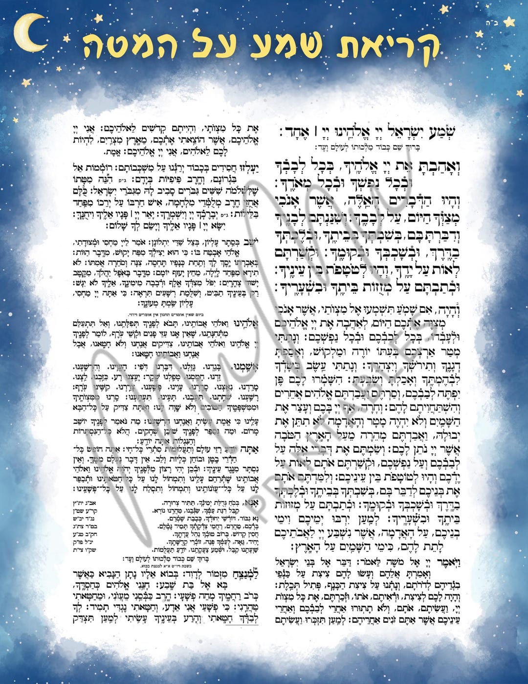 Shema Card for Kids - Jewish Bedtime | PRINTABLE | Chabad Version ...