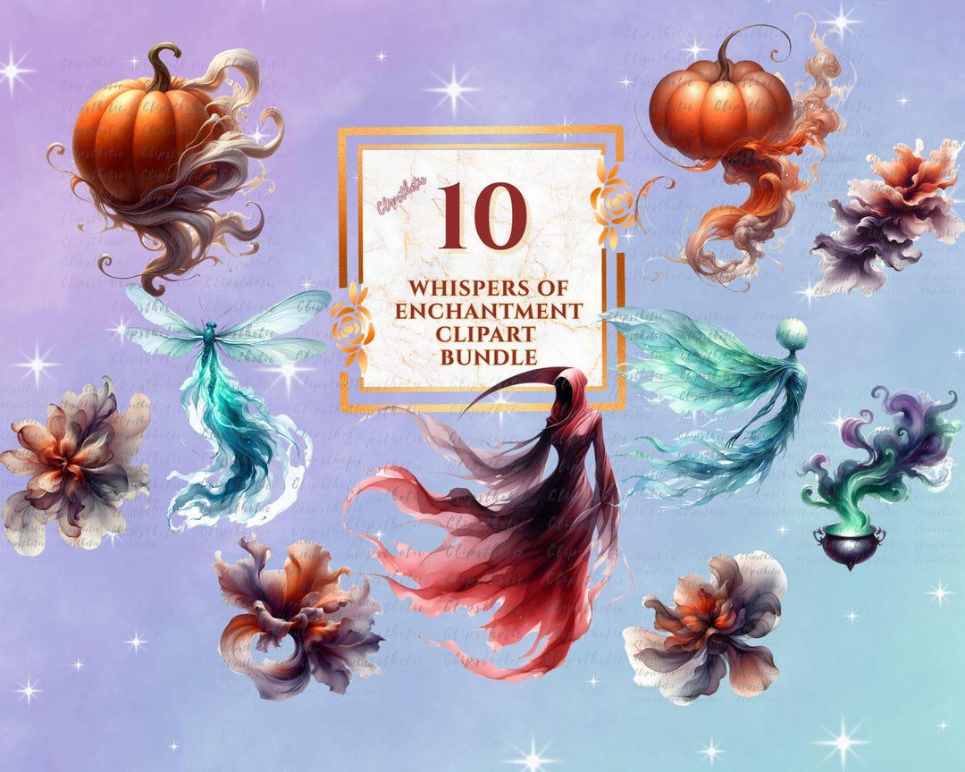 Whispers of Enchantment Clipart Set, 10 Ethereal Smoke & Spirit ...