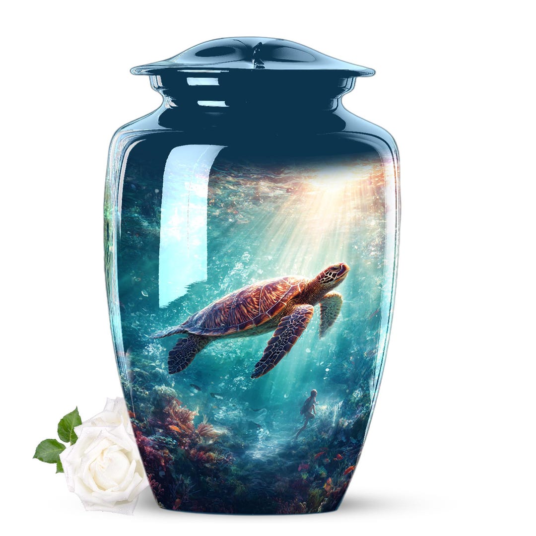 Personalized Sea Turtle Cremation Urn – Ocean Marine Life Memorial ...