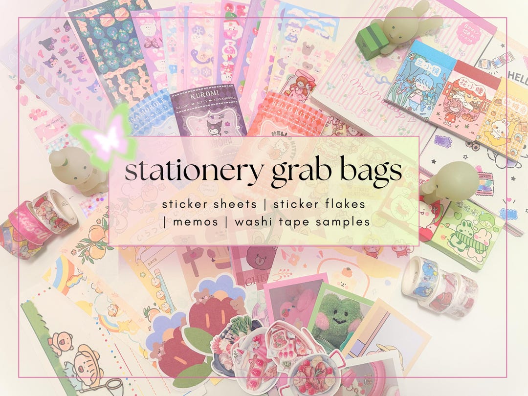 30-piece Stationery Grab Bag: Stickers, Memo Sheets, Sticker Sheets - Etsy