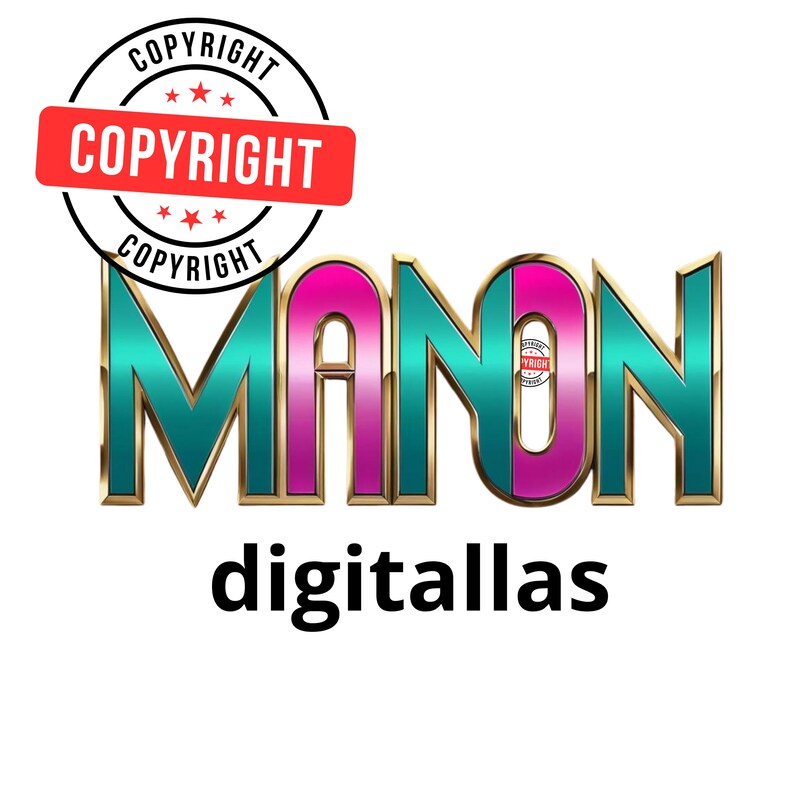 Manon First Name - Unique Design PNG - High Resolution - Etsy