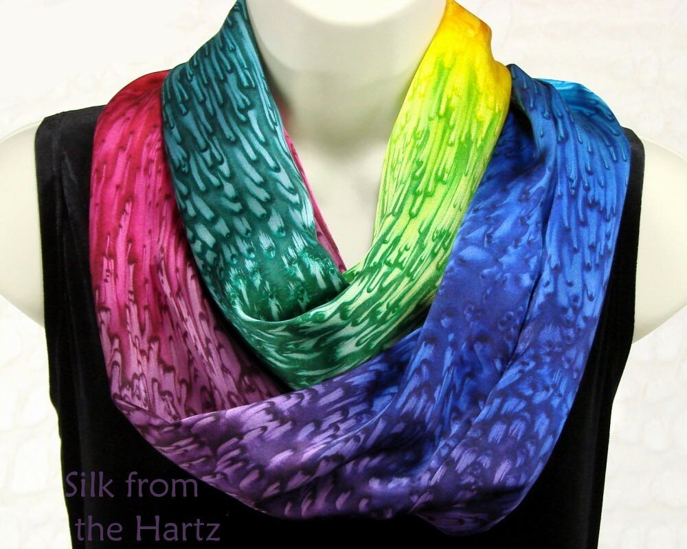 Earth Tone Silk Infinity Scarf - Etsy