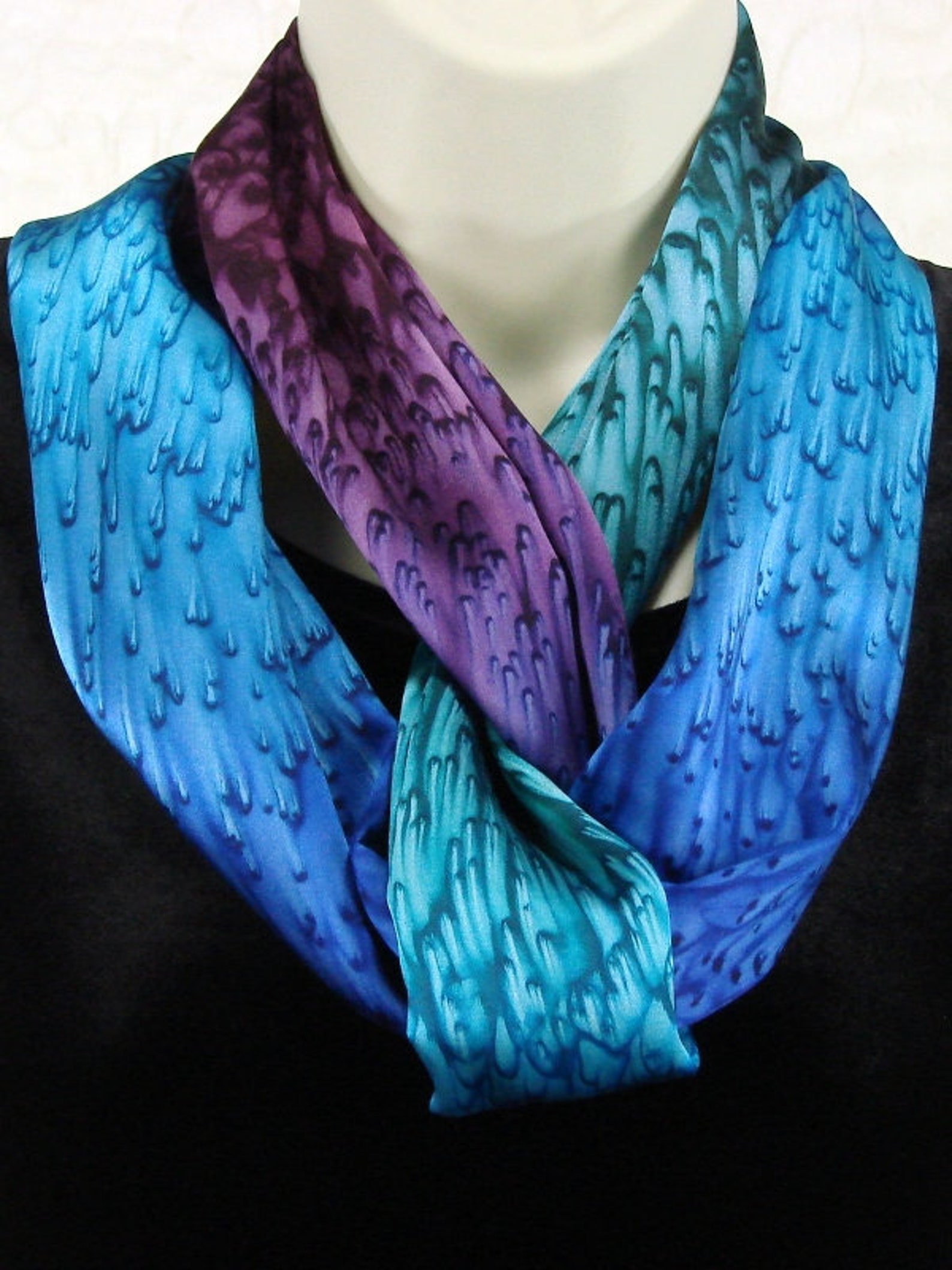 Earth Tone Silk Infinity Scarf - Etsy