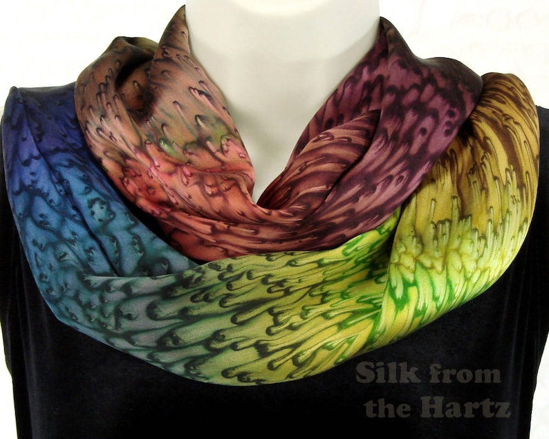Earth Tone Silk Infinity Scarf - Etsy