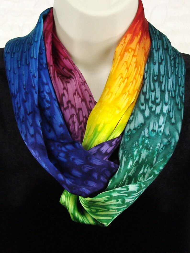 Earth Tone Silk Infinity Scarf - Etsy