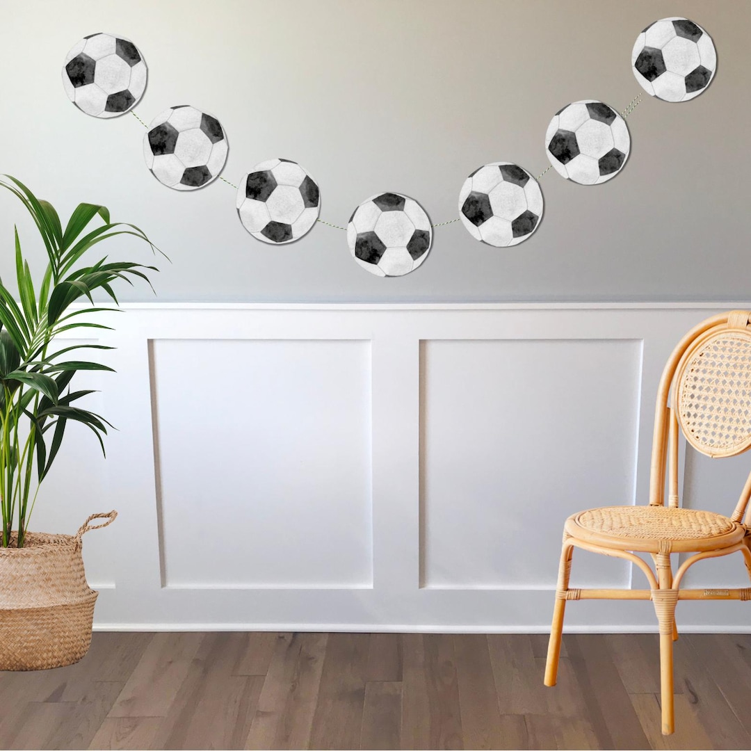 Soccer Ball Garland | Printed Soccer Party Decoration | Team Party ...